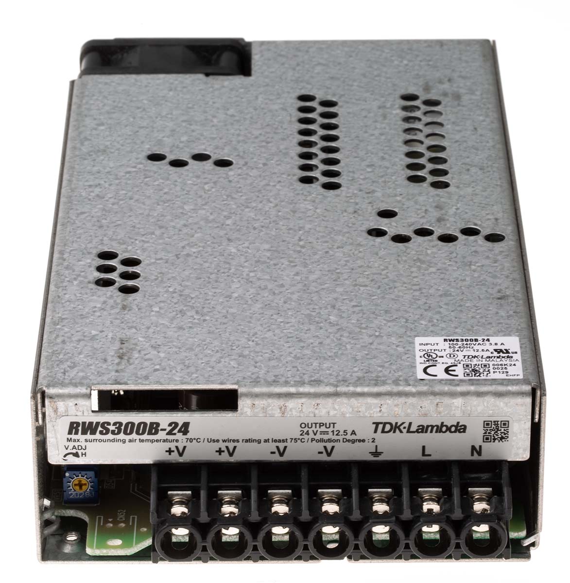 TDK-Lambda Embedded Switch Mode Power Supply SMPS, 24V Dc, 12.5A, 300W Enclosed | RWS300B-24 ...