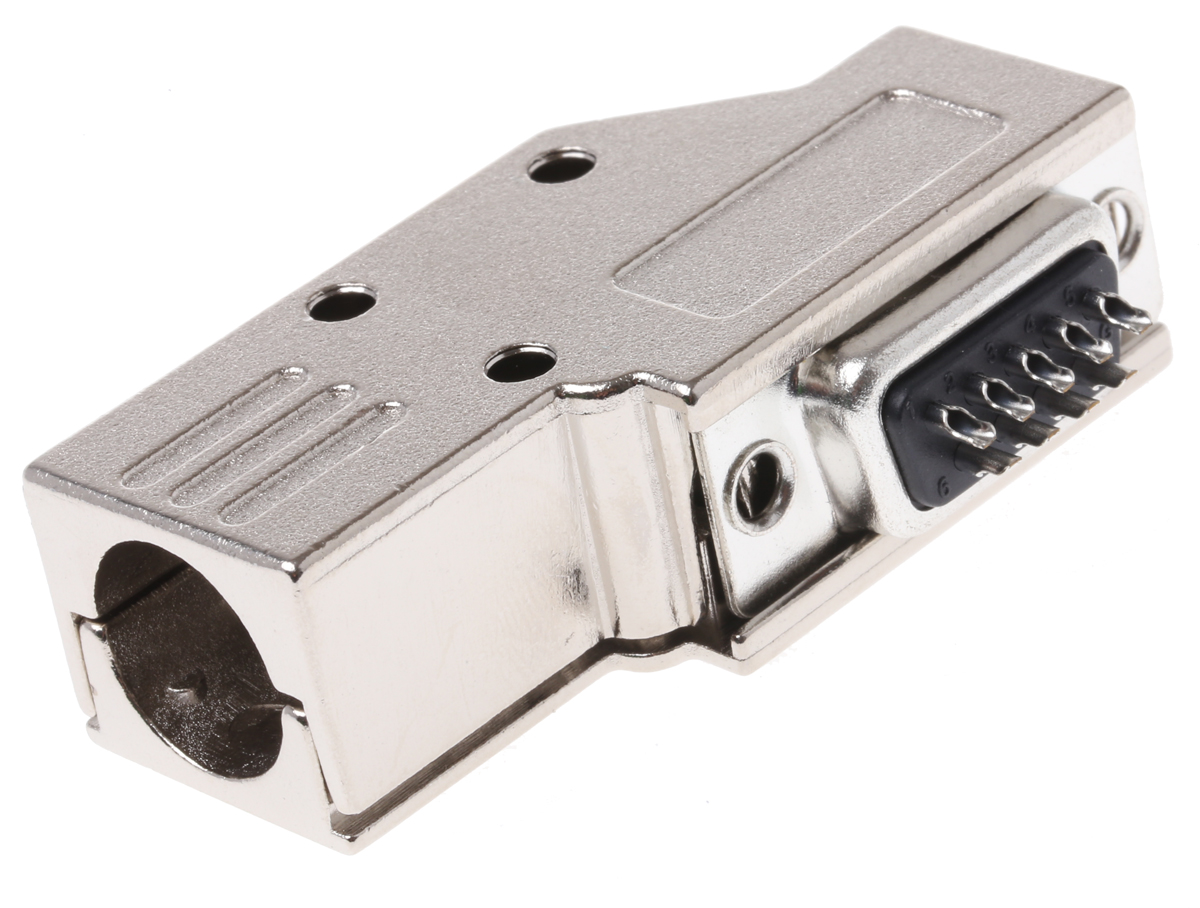 MHDCMR Series, Right Angle 9 Way D-Sub Socket Connector Kit With Hood ...