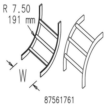 Hoffman Enclosures Ladder Rack Curved Section Steel Cable Rack, 457 Mm ...