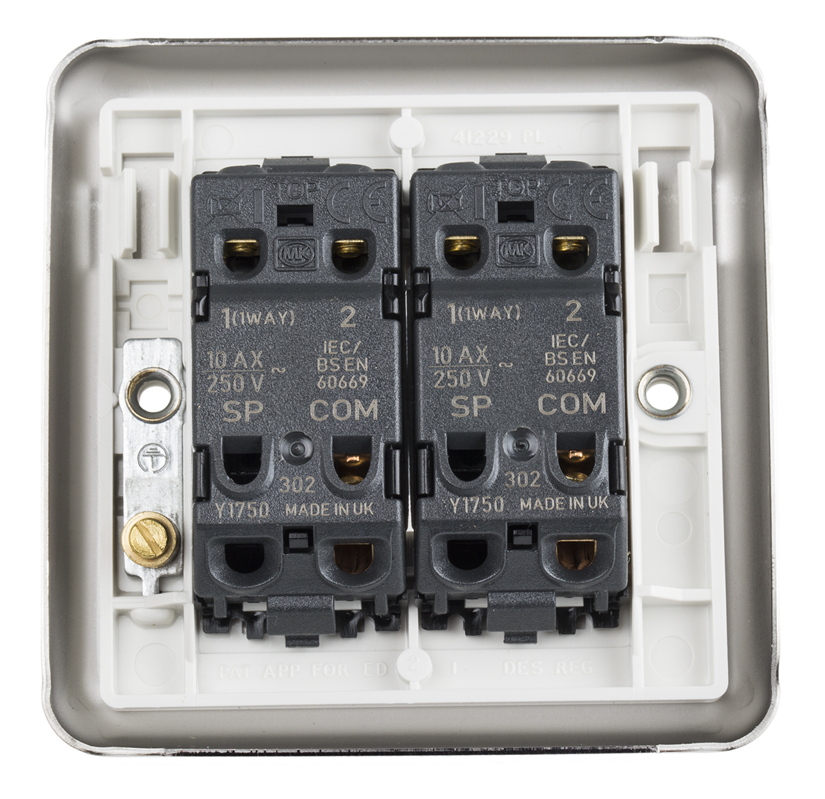 White 10 A Flush Mount Rocker Light Switch White, 2 Way Screwed, 2 Gang ...