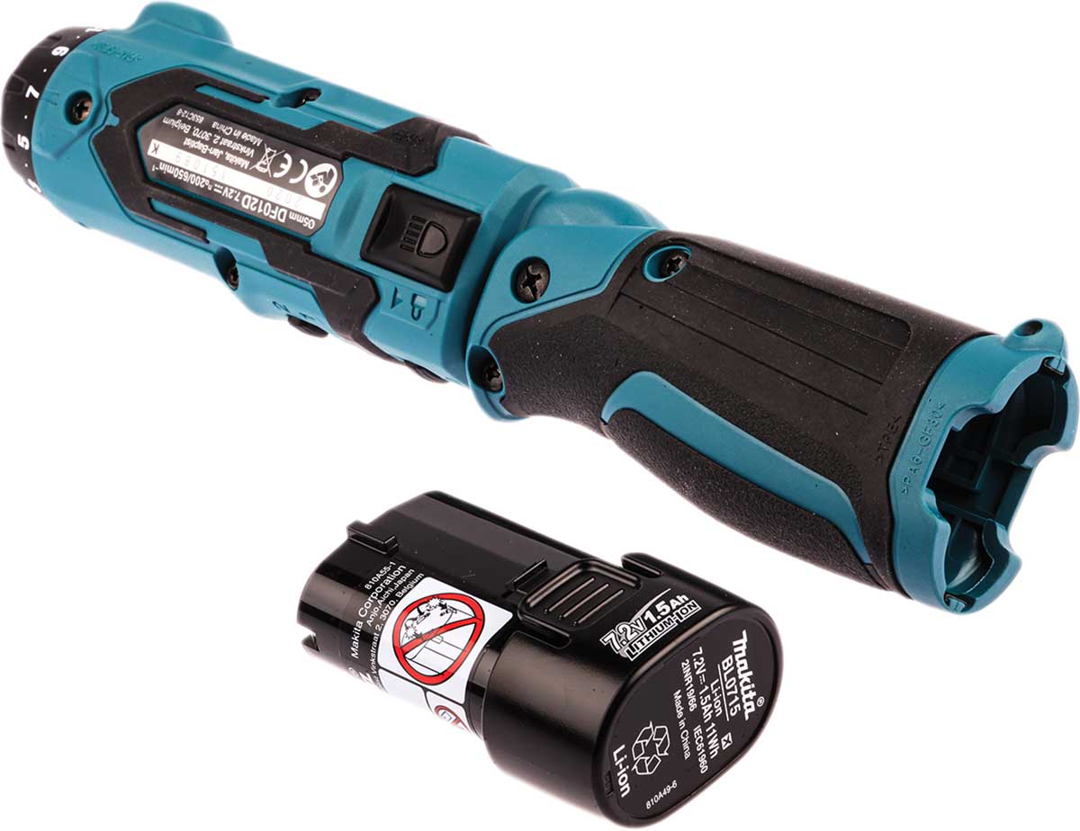 Makita DF012DSE Cordless Screwdriver, 7.2V, 200 Rpm, 650 Rpm | DF012DSE ...