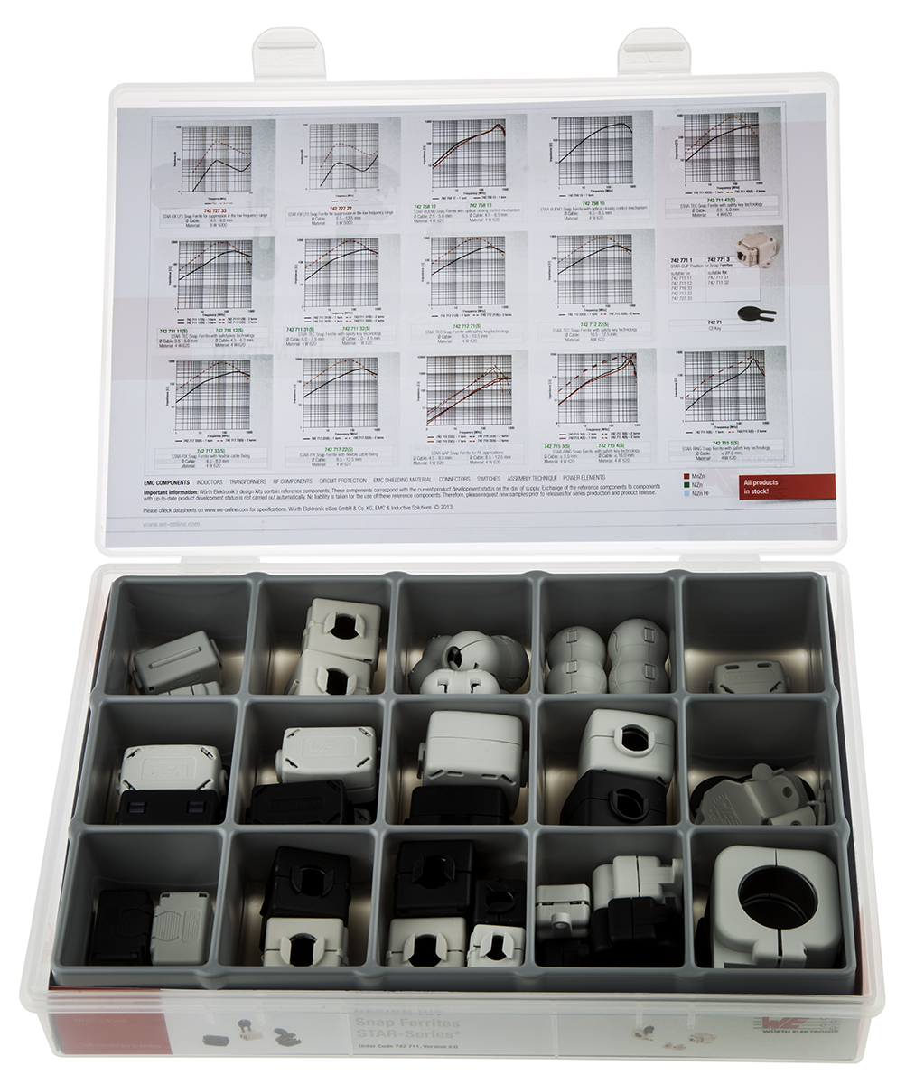 33 piece Ferrite Design Kit Wurth Elektronik Includes Snap Ferrite ...
