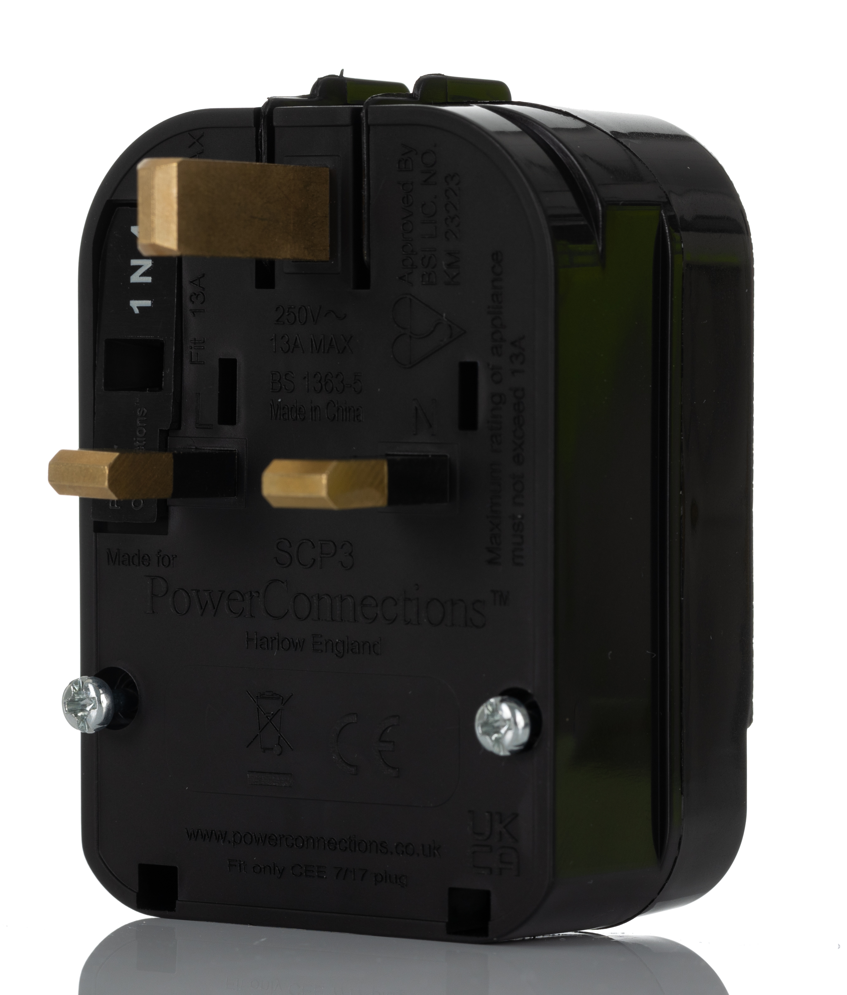 PowerConnections Europe To UK Plug Adapter, Rated At 13A | SCP3-B-13A ...