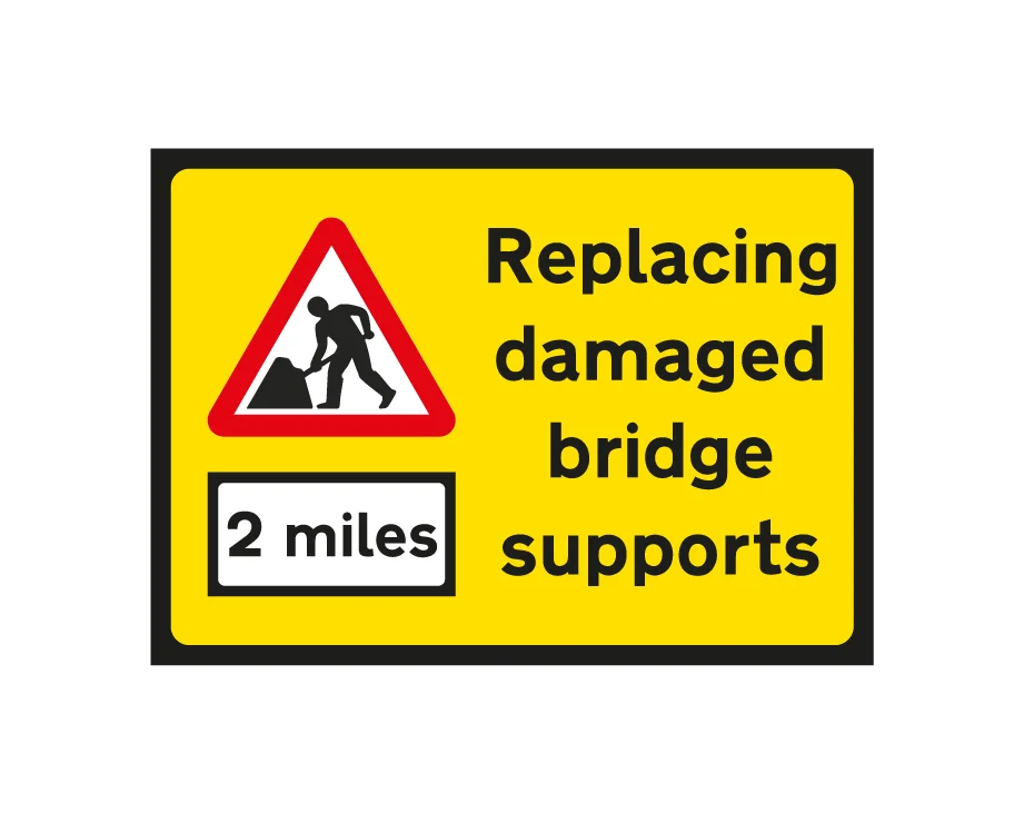 Personalised Sign - Description of Works and Distance of Road Works ...