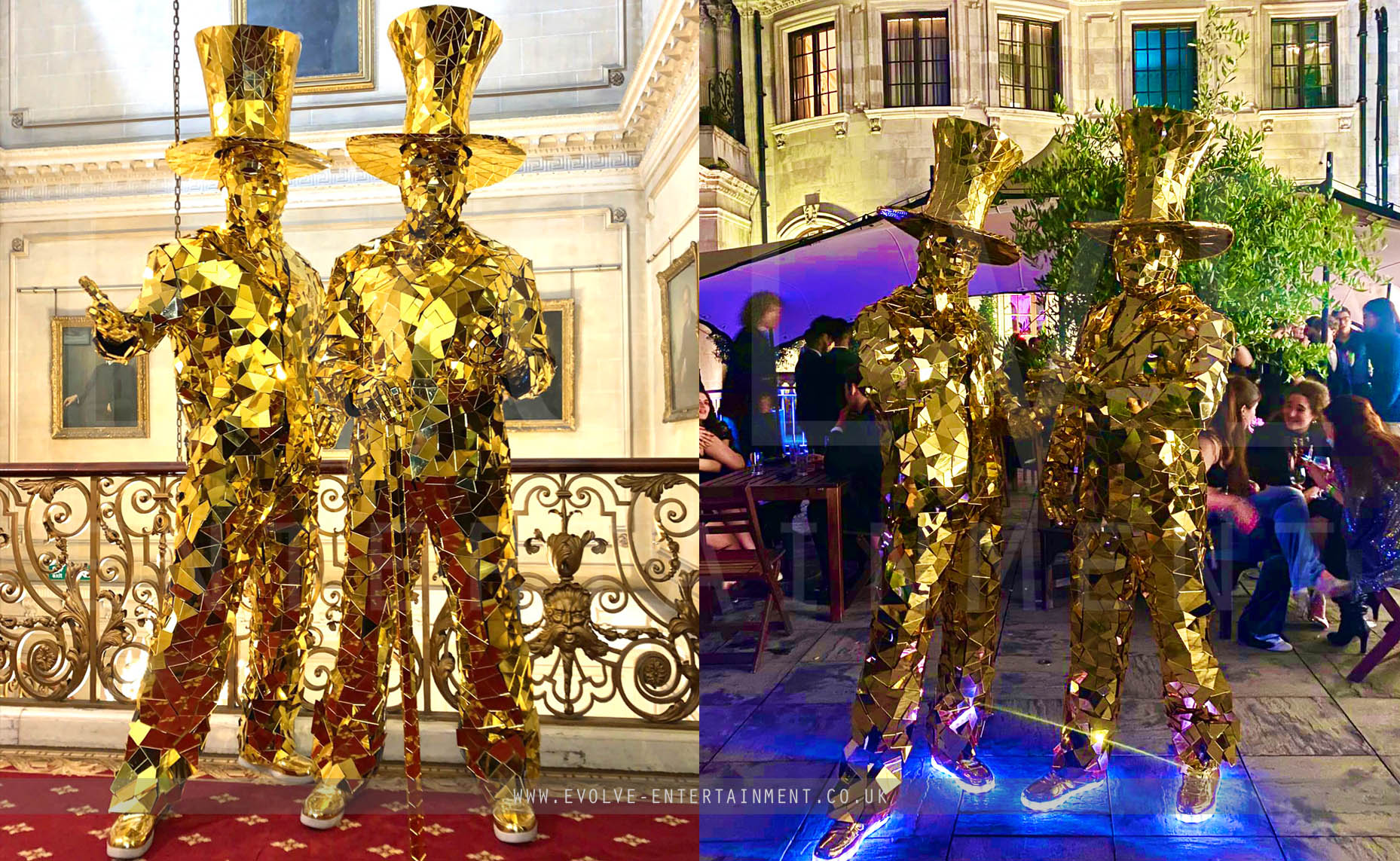 Gold Mirror Men | Unique Event Entertainment