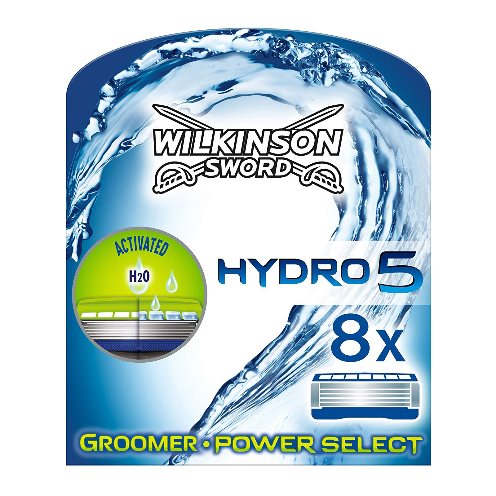 Wilkinson Sword Hydro 5 Groomer and Power Select 8 Pack Mens Razor ...