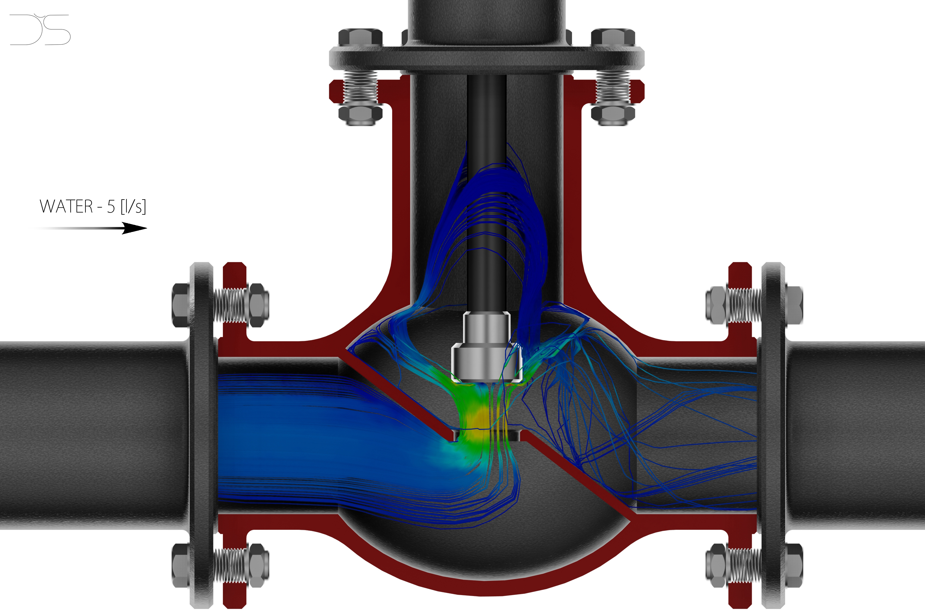 Valve CFD simulation (water) by David Špaček | CFD Simulations | FetchCFD