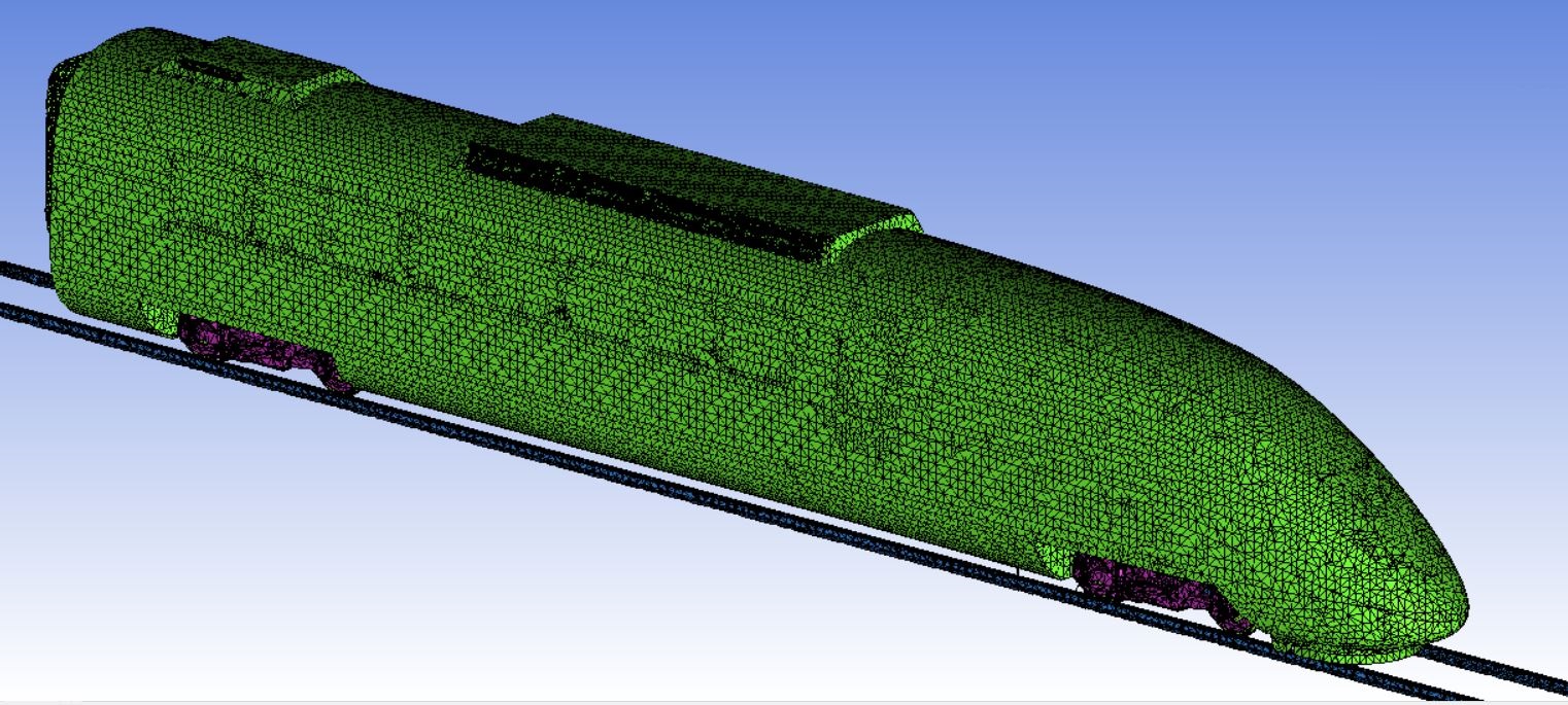High speed train mesh for CFD | Mesh for CFD and FEA | FetchCFD