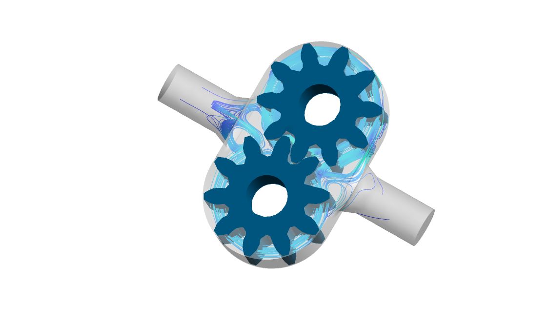 External Gear Pump Simulation using ANSYS CFX in Virtual Reality