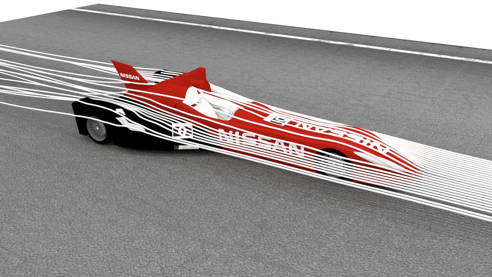 Nissan DeltaWing CFD Simulation Rendering
