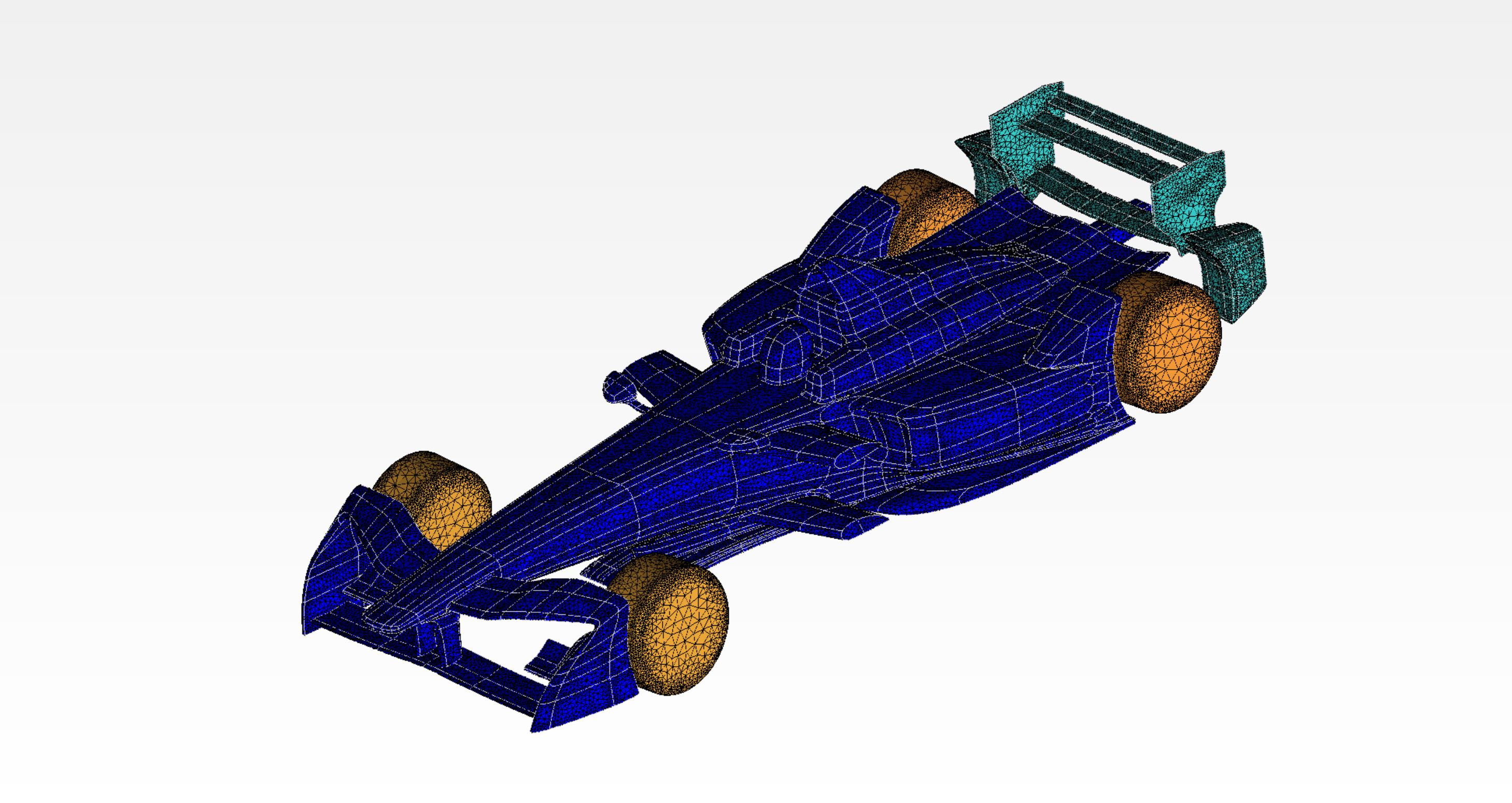 Formula E 2017 Race Car Mesh for CFD Study | Mesh for CFD and FEA ...