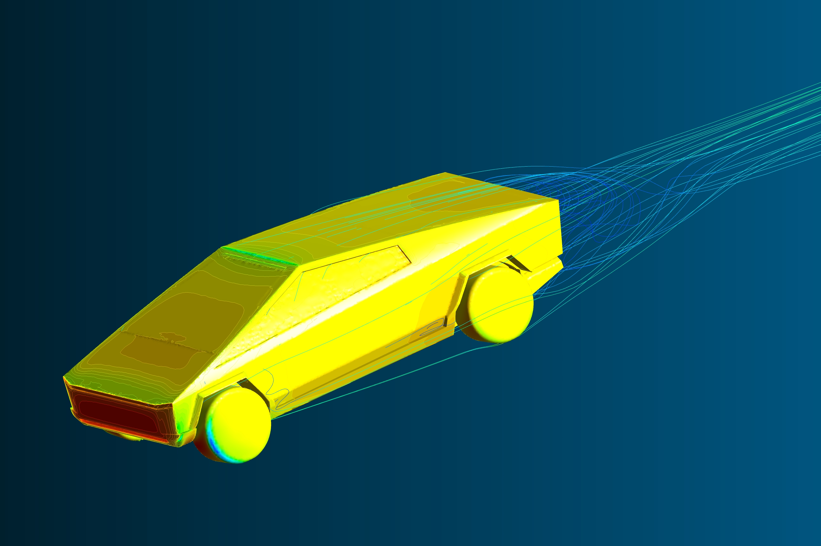 Tesla Cybertruck Aerodynamic Analysis in Augmented Reality