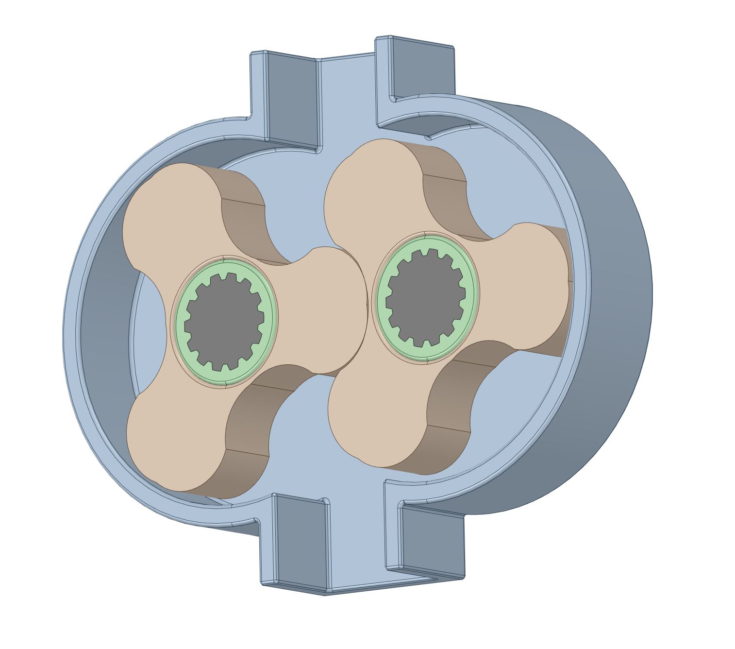 3 Leaves Rotor Lobe Pump 3D Model in 3D - Free 3D Model - .glb .gltf ...