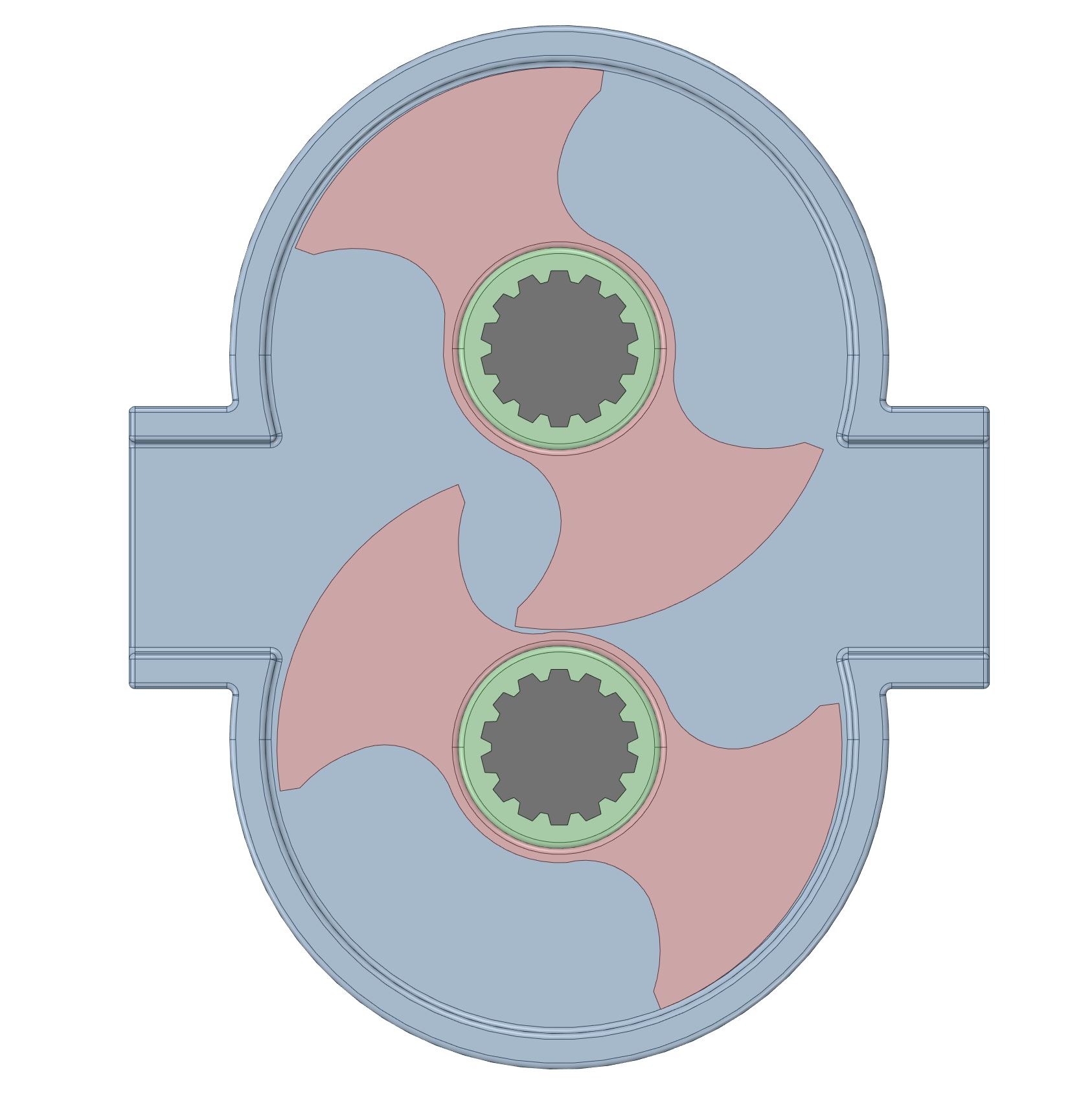 Butterfly Rotor Lobe Pump 3D Model | 3D Models | FetchCFD