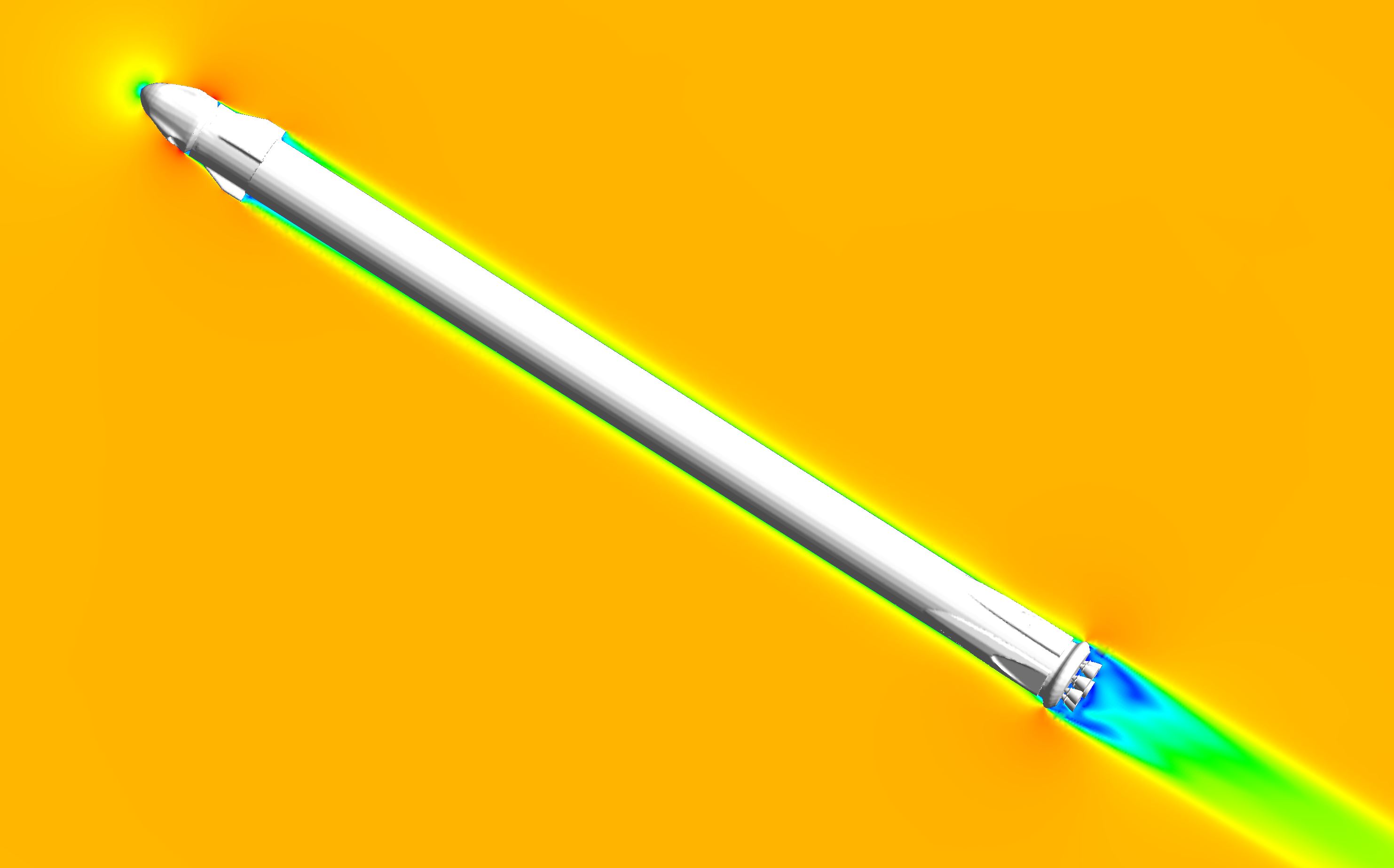 CFD Analysis of SpaceX Falcon 9 in 3D - Free CFD Simulation - FetchCFD