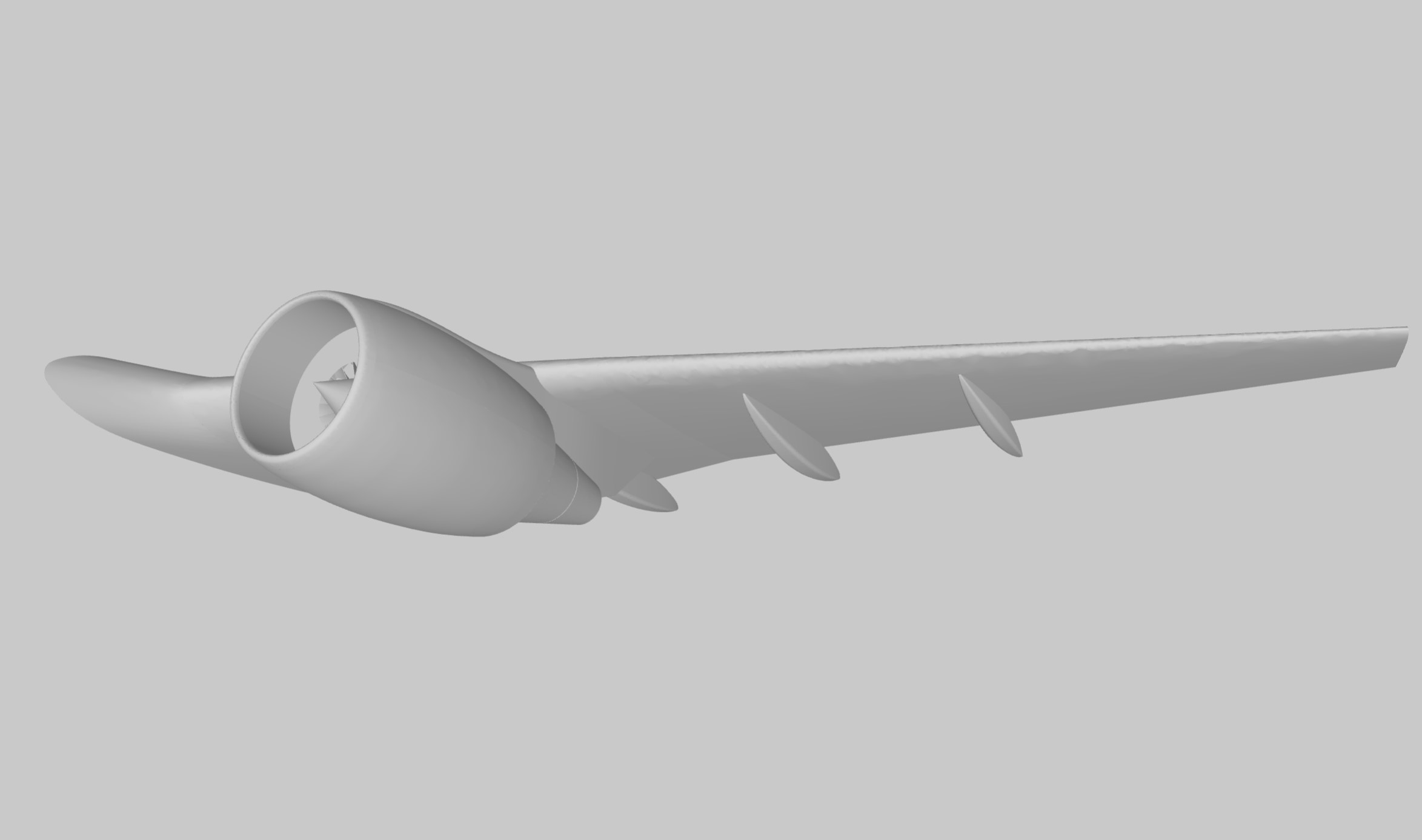 Aircraft Wing with Engine CAD Model | 3D Models | FetchCFD