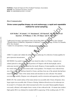 Ovine rumen papillae biopsy via oral endoscopy: a rapid and repeatable ...