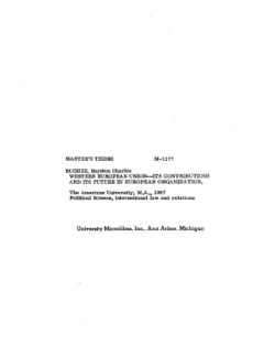 WESTERN EUROPEAN UNION - ITS CONTRIBUTIONS AND ITS FUTURE IN EUROPEAN ...