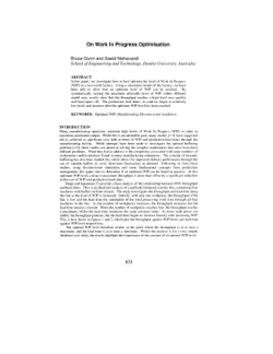 Item - On work in progress optimisation - Deakin University - Figshare