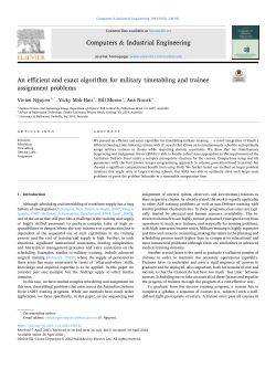 An efficient and exact algorithm for military timetabling and trainee ...