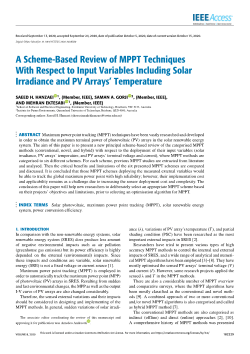 A scheme-based review of MPPT techniques with respect to input variables including solar ...