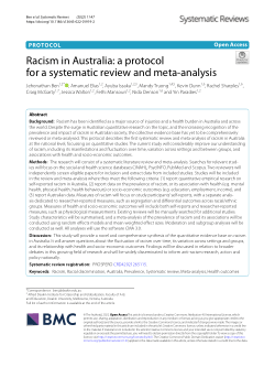 Item - Racism in Australia: a protocol for a systematic review and meta ...