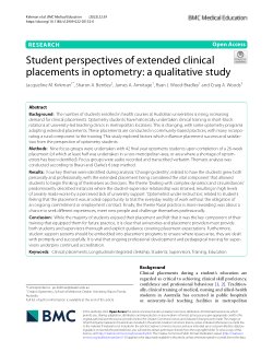 Student perspectives of extended clinical placements in optometry: a ...