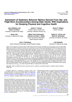 Agreement of Sedentary Behavior Metrics Derived From Hip- and Thigh-Worn Accelerometers Among ...