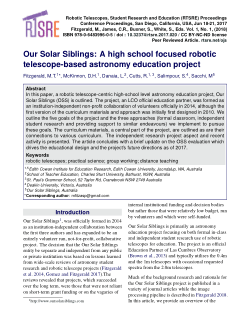 Our Solar Siblings. A high school focussed robotic telescope-based ...