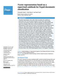 Vector representation based on a supervised codebook for Nepali ...