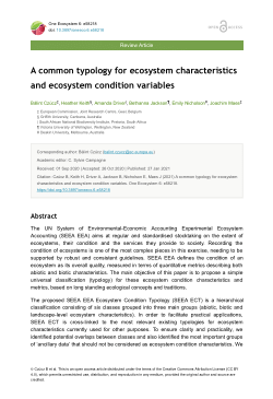 A common typology for ecosystem characteristics and ecosystem condition ...