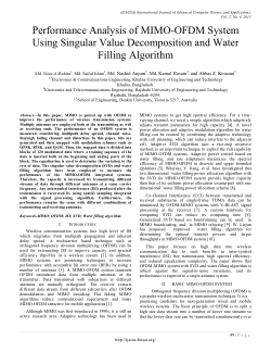 Performance Analysis of MIMO-OFDM System Using Singular Value Decomposition and Water Filling ...