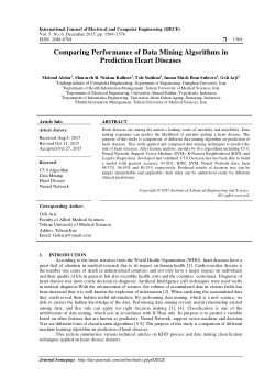 Comparing performance of data mining algorithms in prediction heart ...