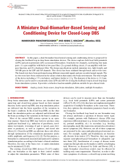 A miniature dual-biomarker-based sensing and conditioning device for closed-loop DBS