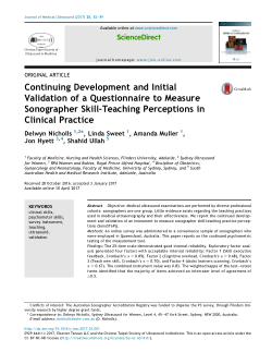Continuing development and initial validation of a questionnaire to measure sonographer skill ...