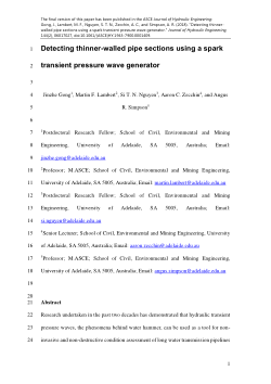 Detecting thinner-walled pipe sections using a spark transient pressure ...