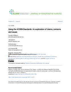 Item - Using the ACORN standards: An exploration of claims, concerns ...