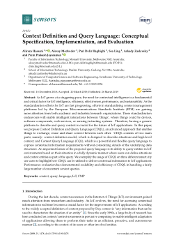 Context definition and query language: conceptual specification, implementation, and evaluation