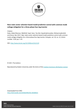 Near state vector selection-based model predictive control with common mode voltage mitigation ...
