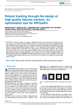 Robust tracking through the design of high quality fiducial markers: an ...