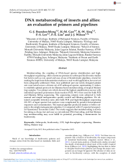 DNA metabarcoding of insects and allies: an evaluation of primers and pipelines