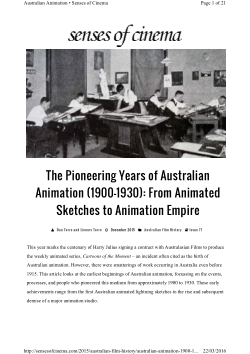 Item - The pioneering years of Australian animation (1900–1930): from ...