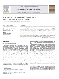 An efficient short certificate-based signature scheme