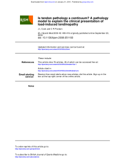 Item - Is tendon pathology a continuum? A pathology model to explain ...