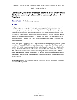 Learning style drift : correlation between built environment students ...
