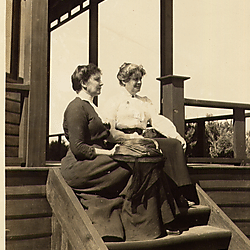 Mrs. Alfred Deakin (Pattie) on the left and unidentified woman on the ...