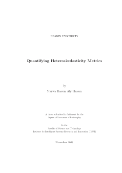 Quantifying heteroskedasticity metrics
