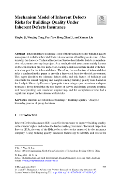 Mechanism Model of Inherent Defects Risks for Buildings Quality Under ...