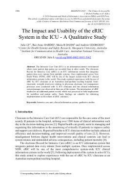 The Impact and Usability of the eRIC System in the ICU - A Qualitative ...