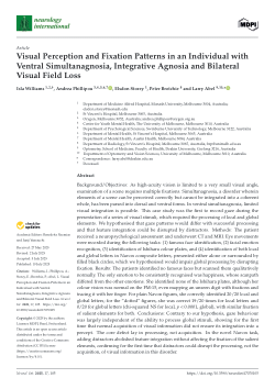 Visual Perception and Fixation Patterns in an Individual with Ventral ...